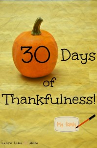 Learn Like A Mom! Thirty Days of Thankfulness - Learn Like A Mom!